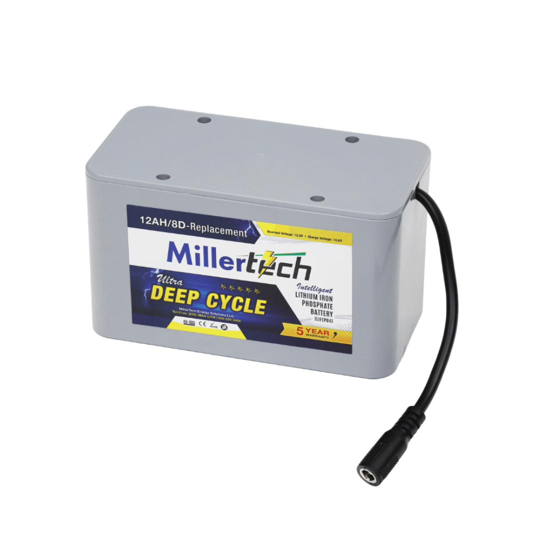 MillerTech 12V 12AH 8D Replacement Intelligent Lithium Iron Phosphate - Wild Oak Trail